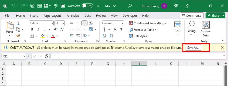 How to Turn on Autosave in Excel