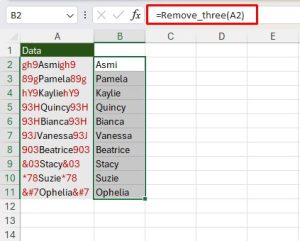 How to Remove First 3 Characters in Excel