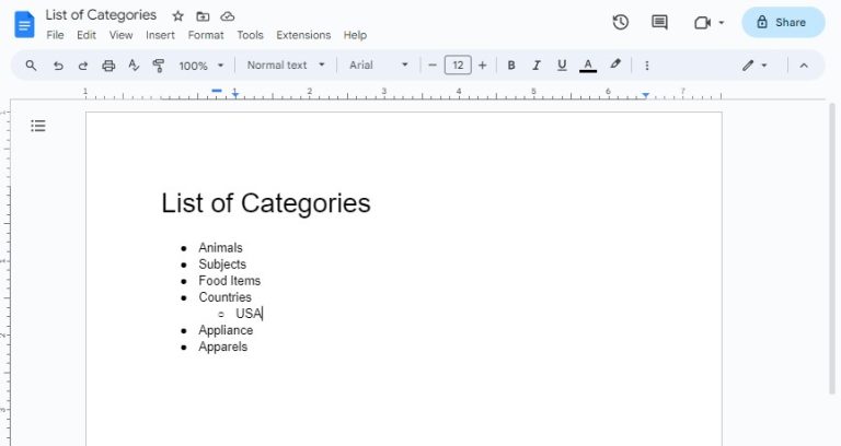 Bullet Points in Google Docs - How to Use them Properly