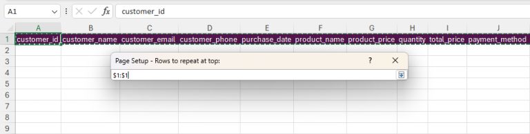 How to Repeat Header Rows in Excel