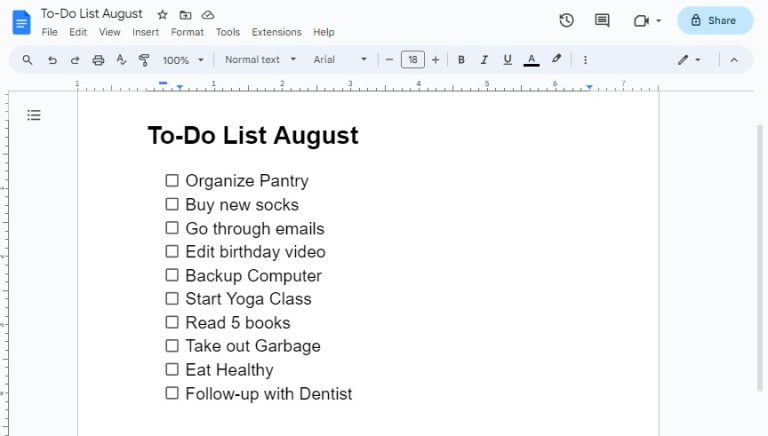 How to Make a Checklist in Google Docs