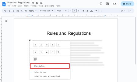 Bullet Points in Google Docs - How to Use them Properly