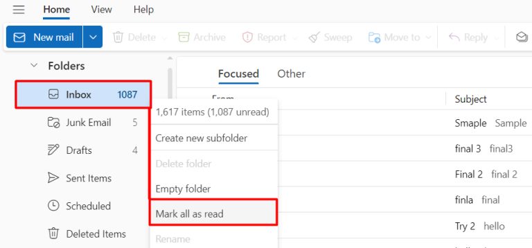 How to Mark All Emails as Read