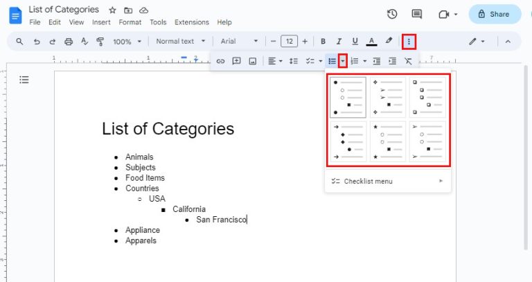 Bullet Points in Google Docs - How to Use them Properly