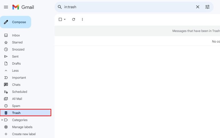 How to Search Trash in Gmail