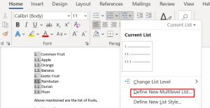 How to Continue Numbering Between Two Lists in Word