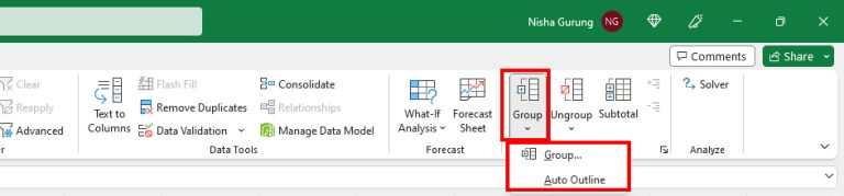How to Group Cells in Excel