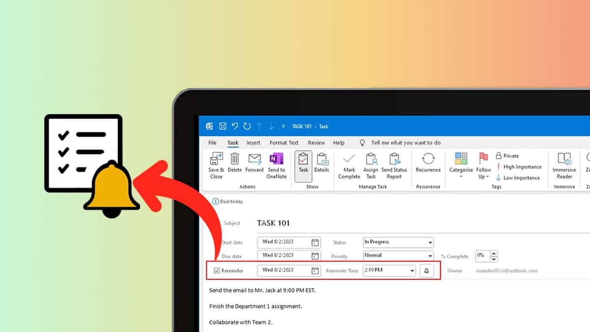 How To Setup Task Reminder On Outlook