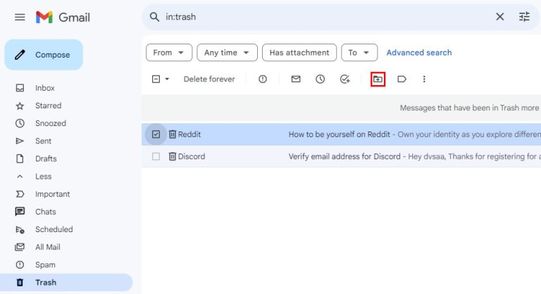 How to Search Trash in Gmail