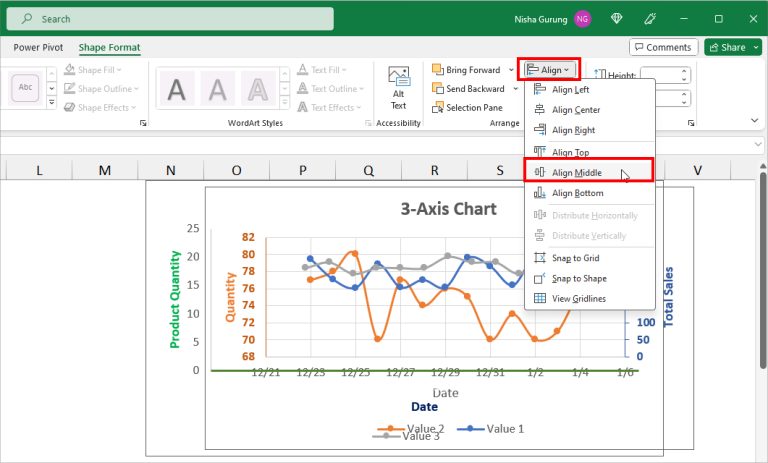 How to Add a 3 axis Chart in Excel (Step-By-Step Guide)
