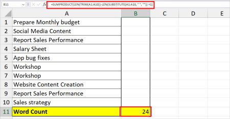 How to Count Words in Excel