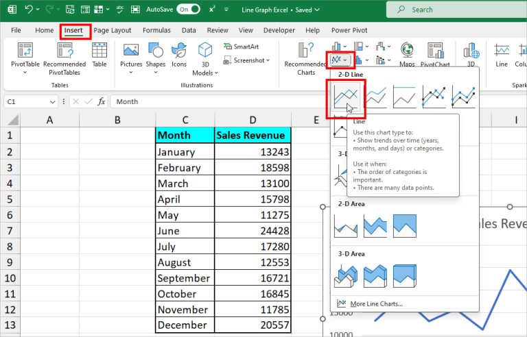 How to Make a Line Graph in Excel