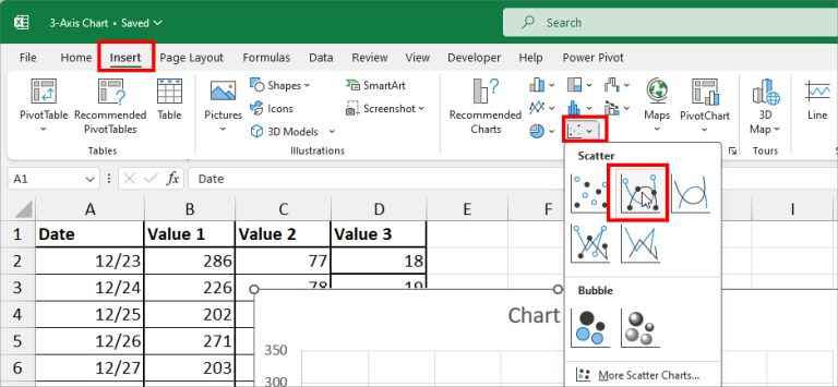 How To Add A 3 Axis Chart In Excel (step-by-step Guide)