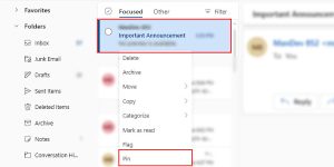 How to Pin Email in Outlook