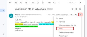 How to Print an Email in Gmail