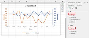 How to Add a 3 axis Chart in Excel (Step-By-Step Guide)