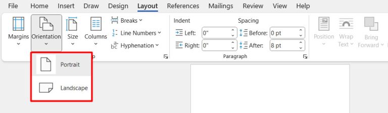 How to Change Orientation of One Page in Word
