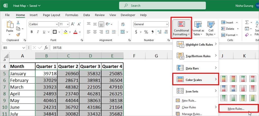 How to Create Heat Map in Excel