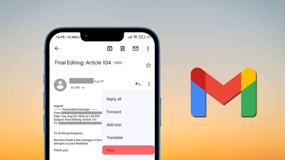 How to Print an Email in Gmail