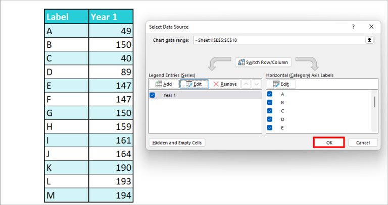 How to Change the X Axis in Excel