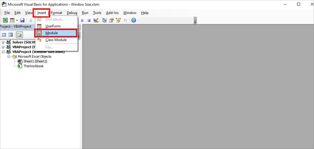 How to Change the Window Size in a Macro in Excel?