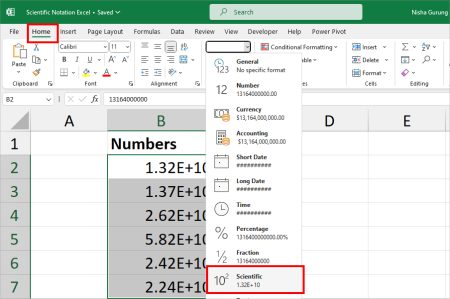 How to Use Scientific Notation in Excel