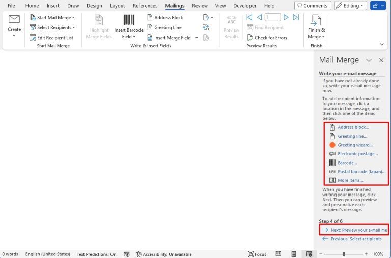 How to Mail Merge from Excel to Word