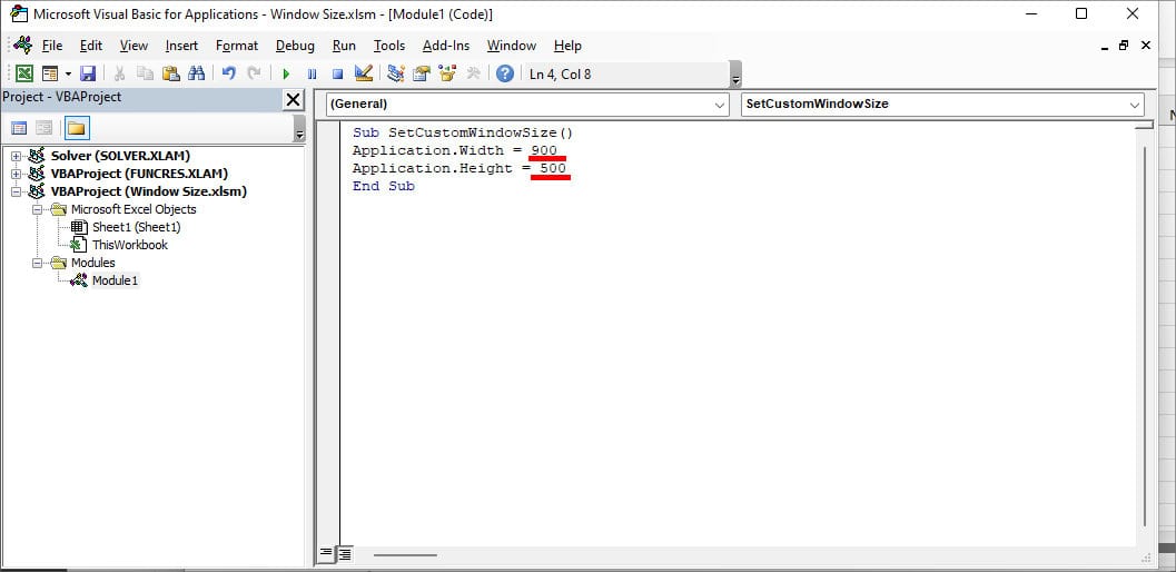 How To Change The Window Size In A Macro In Excel 