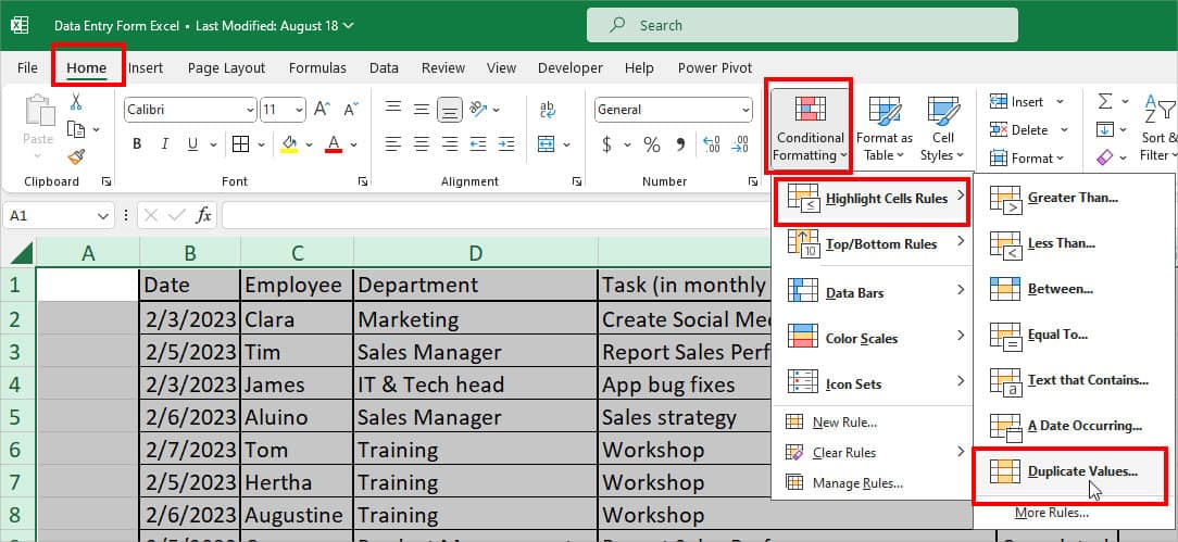 How to Quickly Find Duplicates in Excel