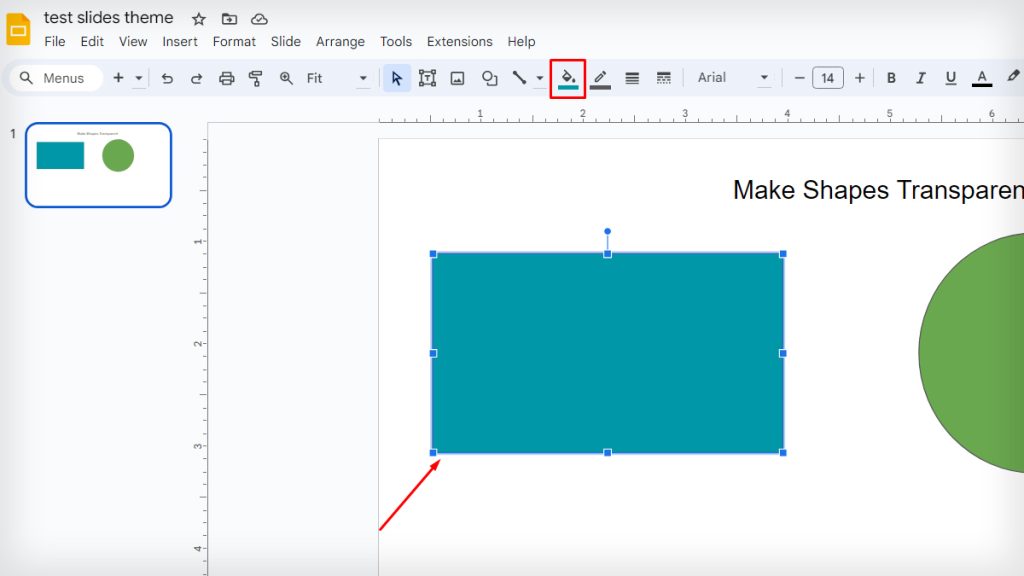 How to Change Opacity of Shape in Google Slides