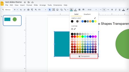 How to Change Opacity of Shape in Google Slides
