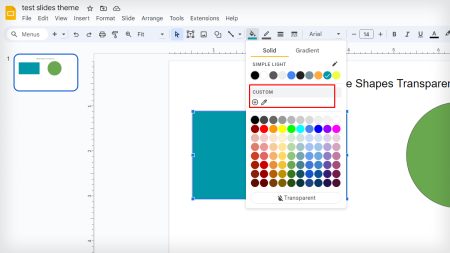 How to Change Opacity of Shape in Google Slides