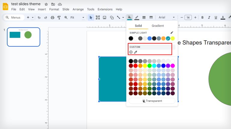 How to Change Opacity of Shape in Google Slides
