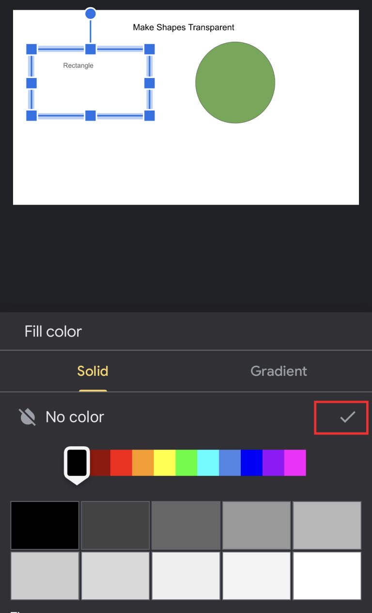 How to Change Opacity of Shape in Google Slides