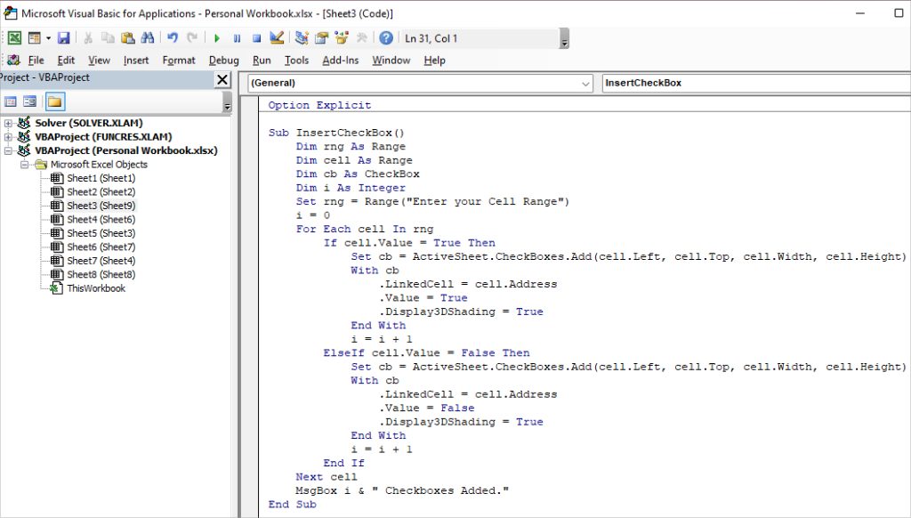 How to Insert Checkbox in Excel Without Developer Tab