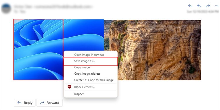 How to Download Image on Outlook