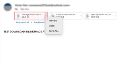How to Download Image on Outlook