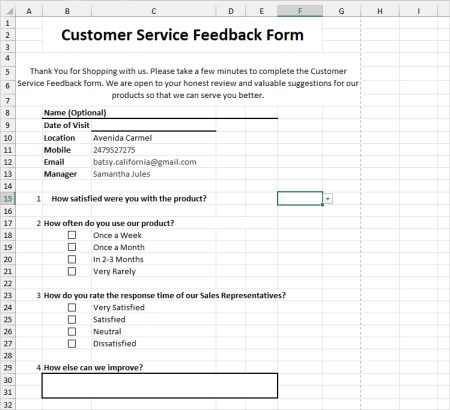 How to Create and Use a Printable Form in Excel