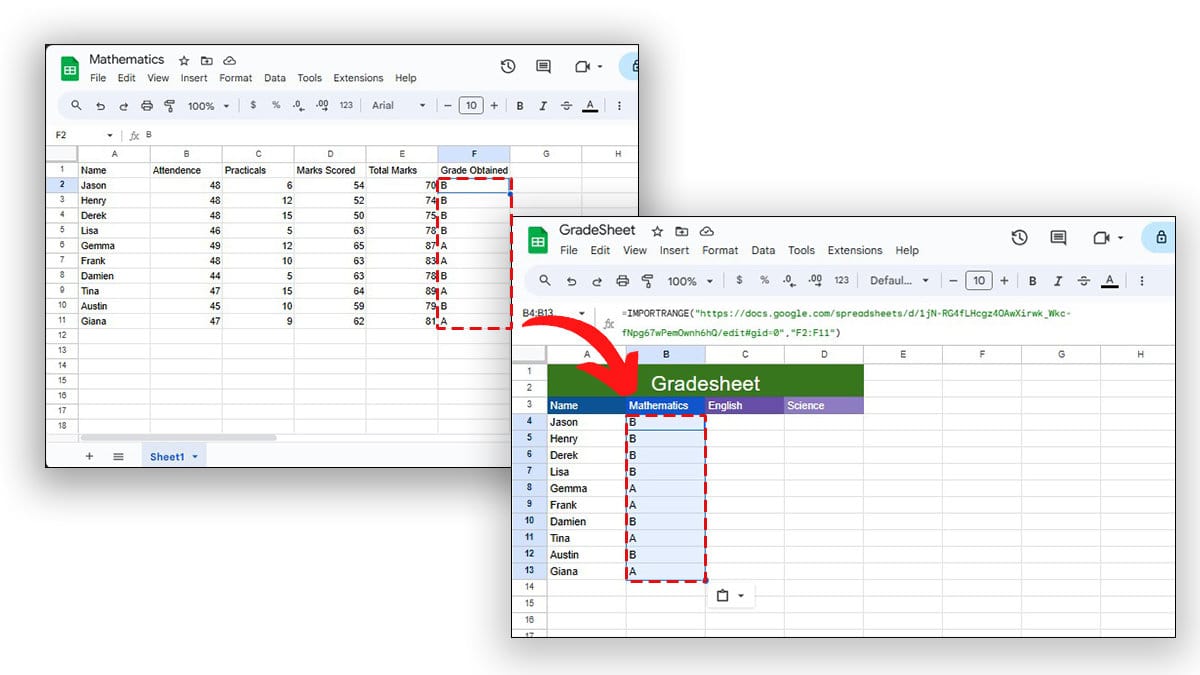 How to Link Two Google Sheets