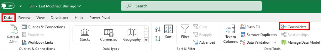 4 Ways to Consolidate Data in Excel