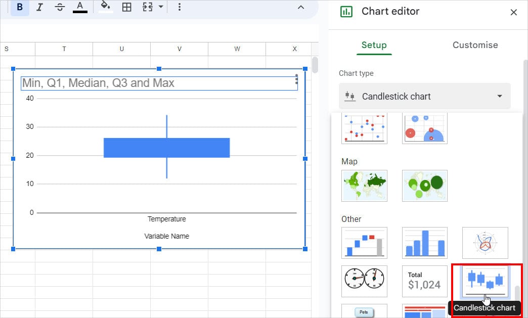 How to Make Box and Whisker Plot in Google Sheets