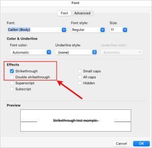 How to Strikethrough on Outlook