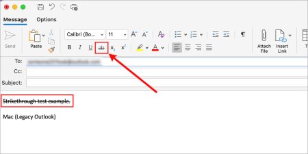 How to Strikethrough on Outlook