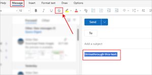 How to Strikethrough on Outlook