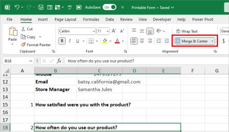 How to Create and Use a Printable Form in Excel