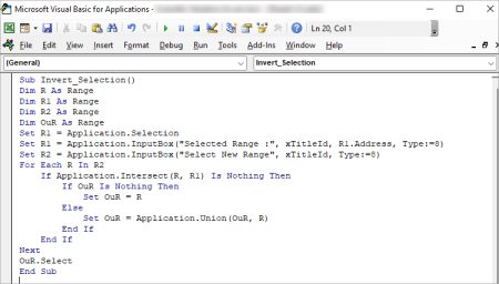 How to Invert Cell and Filter Selection in Excel