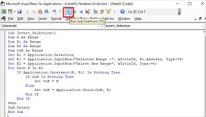 How to Invert Cell and Filter Selection in Excel