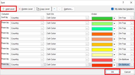 How to Sort Cells By Color in Excel