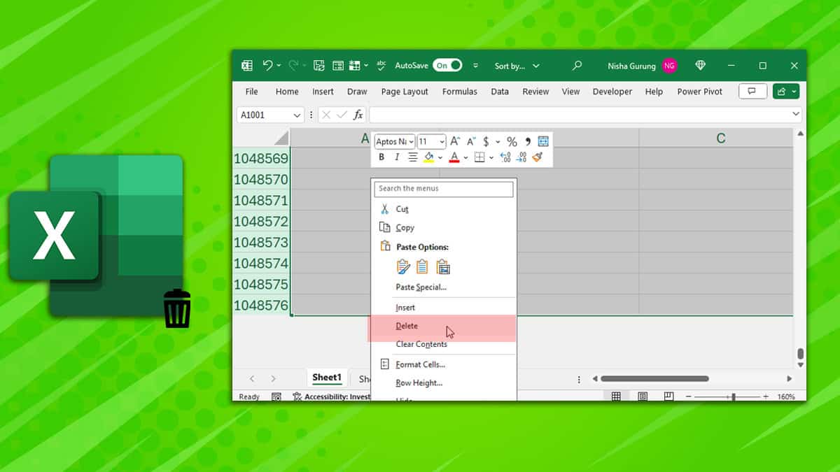 How To Delete Infinite Rows In Excel