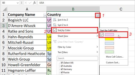 How to Sort Cells By Color in Excel